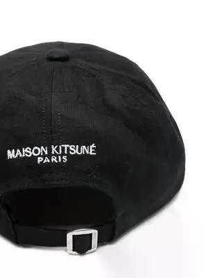 Maison Kitsuné Dressed Fox-embroidered Baseball Cap - Black