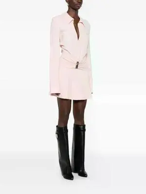 Attico Gathered-detail Collared Dress