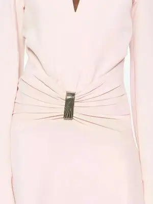 Attico Gathered-detail Collared Dress