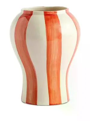 HAY Sobremesa Striped Ceramic Vase - Red