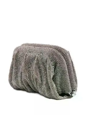 Benedetta Bruzziches Crystal-embellished Pleated Clutch