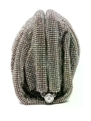 Benedetta Bruzziches Crystal-embellished Pleated Clutch