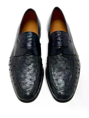 Magnanni Leather Penny Loafers - Blue