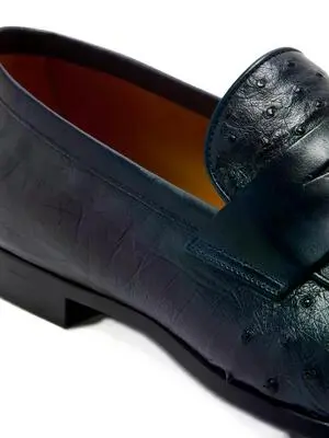 Magnanni Leather Penny Loafers - Blue