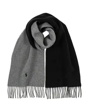 Polo Ralph Lauren Classic Double Faced Wool Scarf Black
