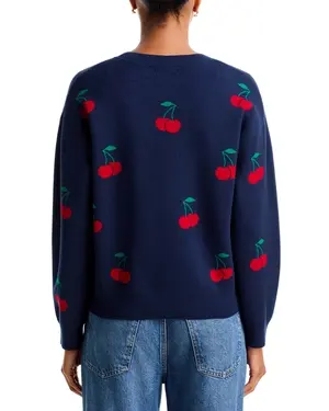 Aqua Cherry Crewneck Sweater
