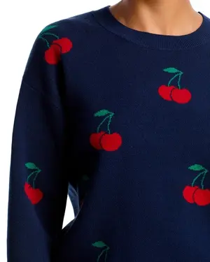 Aqua Cherry Crewneck Sweater