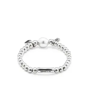 UNODE50 Sterling Plated Beaded Bracelet With Pearl