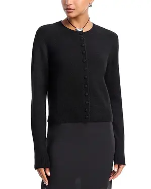 Aqua Crewneck Cardigan - Black