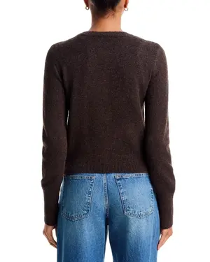 Aqua Crewneck Cardigan - Chocolate