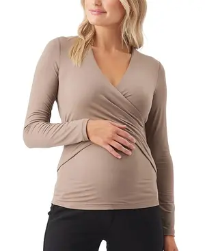 RIPE MATERNITY Luxe Knit Embrace Nursing Top - Mocha