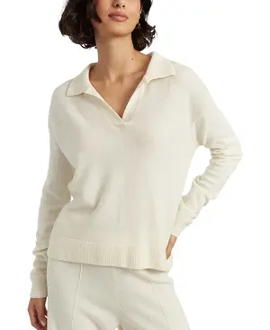 Chinti & Parker Wool Cashmere Collared Sweater - Cream