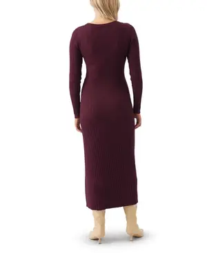 RIPE MATERNITY Eden Knit Nursing Dress - Maroon
