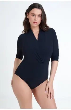 GOTTEX Modest Surplice V Neck One Piece