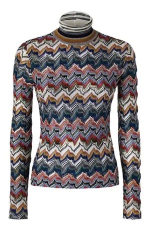 Missoni Slim Fit High-neck Sweater In Embroidered Lace