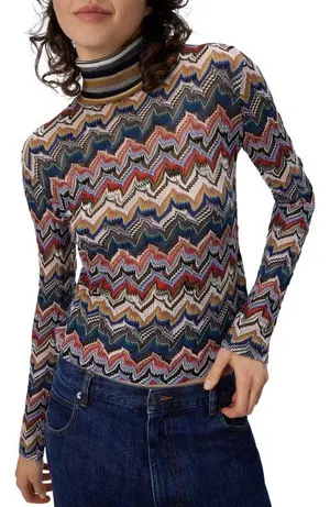 Missoni Slim Fit High-neck Sweater In Embroidered Lace
