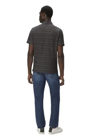 Missoni Short Sleeve Cotton Polo With Zigzag Pattern - Grey