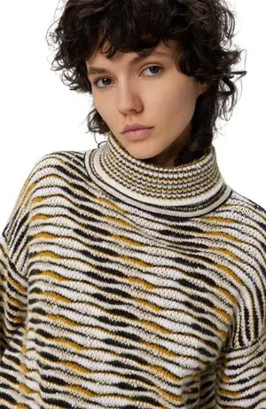 Missoni Oversized High-neck Flame Knit Sweater