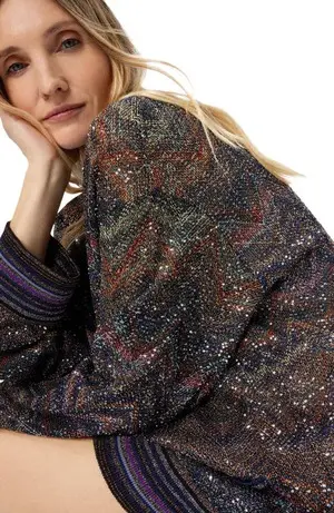 Missoni Oversized V-neck Cardigan With Zigzag Pattern