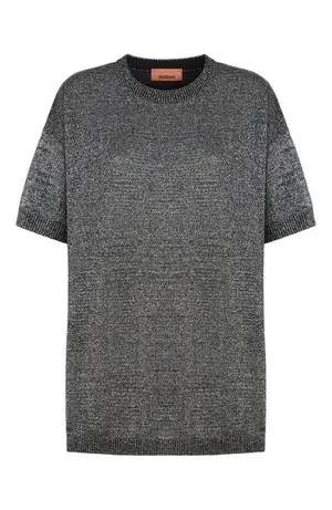 Missoni Boxy Crew Neck Lamé Sweater