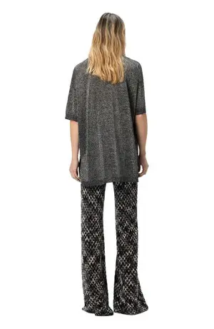 Missoni Boxy Crew Neck Lamé Sweater