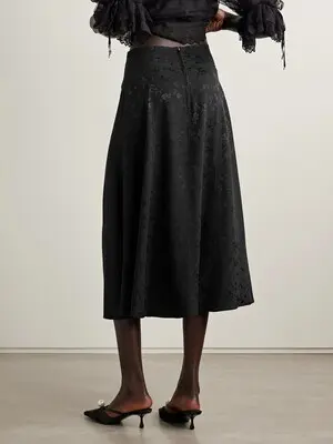 Maison Mayle Carlyne Silk-jacquard Midi Skirt