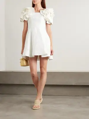 Aje Twyla Ruffled Poplin Mini Dress