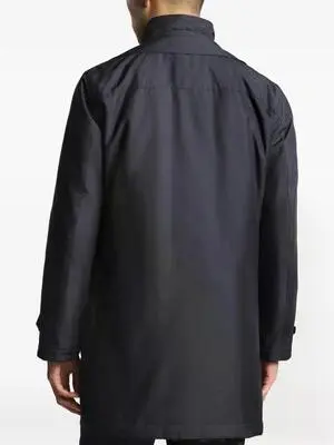 FAY Collared Zip-up Coat - Black