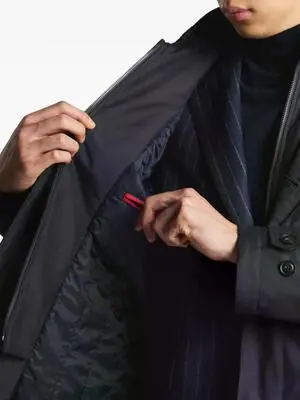 FAY Collared Zip-up Coat - Black