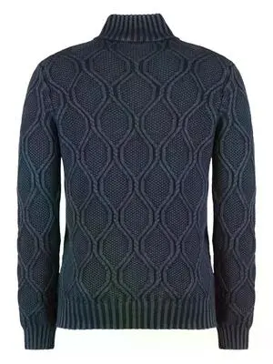 MOORER Cable-knit Half-zip Pullover