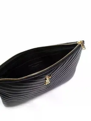 Saint Laurent Quilted Monogram Clutch