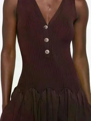 SELF-PORTRAIT Ribbed Midi Dress