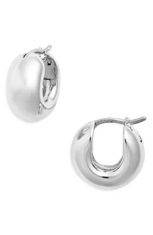 Jenny Bird Mini Tome Huggie Hoop Earrings Silver