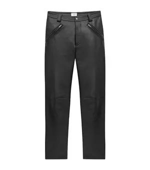 Saint Laurent Leather Belted Trousers