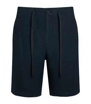 Vince Linen Tie-waist Shorts - Navy