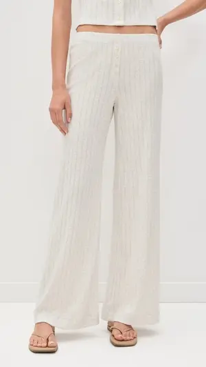 LESET Pointelle Boxer Pants - Cloud Melange