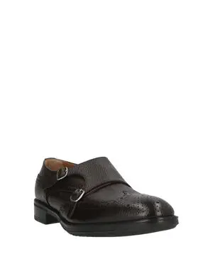 DOUCAL'S Pebbled Leather Monk Strap Loafers