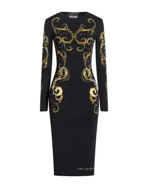 Versace Midi Dress In Viscose And Elastane - Black