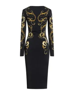 Versace Midi Dress In Viscose And Elastane - Black