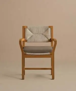 Jenni Kayne Outdoor Montecito Dining Arm Chair - Taupe