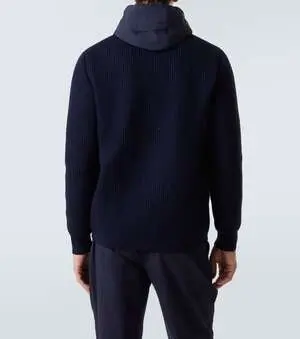 Herno Wool And Technical Cardigan - Blue