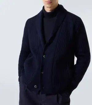 Herno Wool And Technical Cardigan - Blue