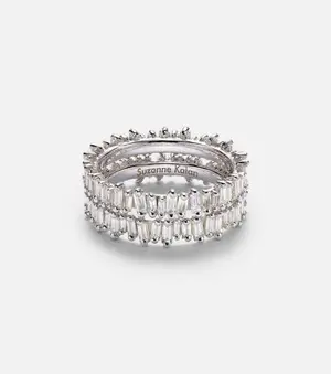 SUZANNE KALAN Midi 18kt White Gold Diamond Ring - Silver