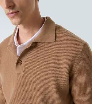 LARDINI Wool And Cashmere Polo Sweater