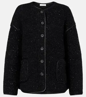 Altuzarra Medrano Knitted Wool-Blend Jacket Black
