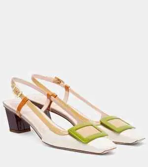 ROGER VIVIER Belle Vivier 45 Leather Slingback Pumps - Multicoloured