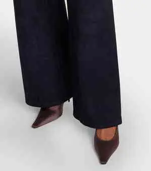 Stouls Mytheo High-rise Wide-leg Suede Pants - Blue