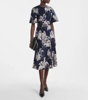 Altuzarra Kirsty Printed Cotton-blend Wrap Dress - Blue