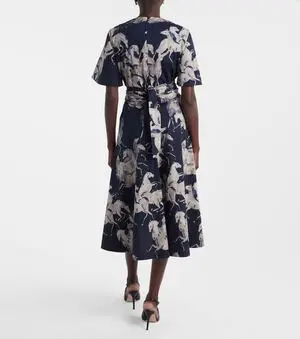 Altuzarra Kirsty Printed Cotton-blend Wrap Dress - Blue