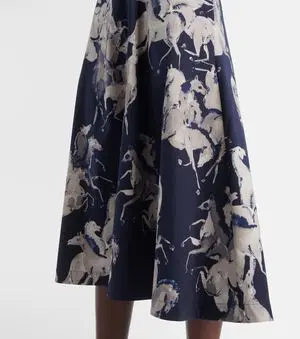 Altuzarra Kirsty Printed Cotton-blend Wrap Dress - Blue